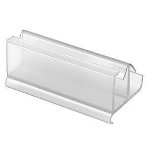 Prime-Line M 6217 Tub Enclosure Bottom Guide, For Frameless Panels, Clear vinyl, Snap-in (Single Pack)