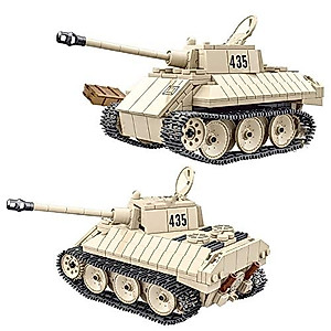 General Jim's Military Series WW2 Building Blocks Toy Set - German Army Leopard VK-1602 Reconnaissance Battle Tank Building Blocks Set