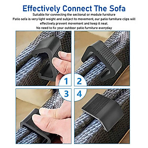 8 Pieces Outdoor Furniture Clips, Rattan Patio Sectional Sofa Furniture Chair Clips Connect Sectional or Module Wicker Couch Clamps Outdoor Rattan Furniture Connector Clips