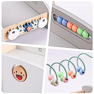 Wooden Baby Walker, Push Toys for Babies Learning to Walk,Shopping Cart for Kids Garden Wagon and Play Set with Abacus Blocks Push and Pull Learning Walking Educational Gift for Toddler Boy Gir 2 3