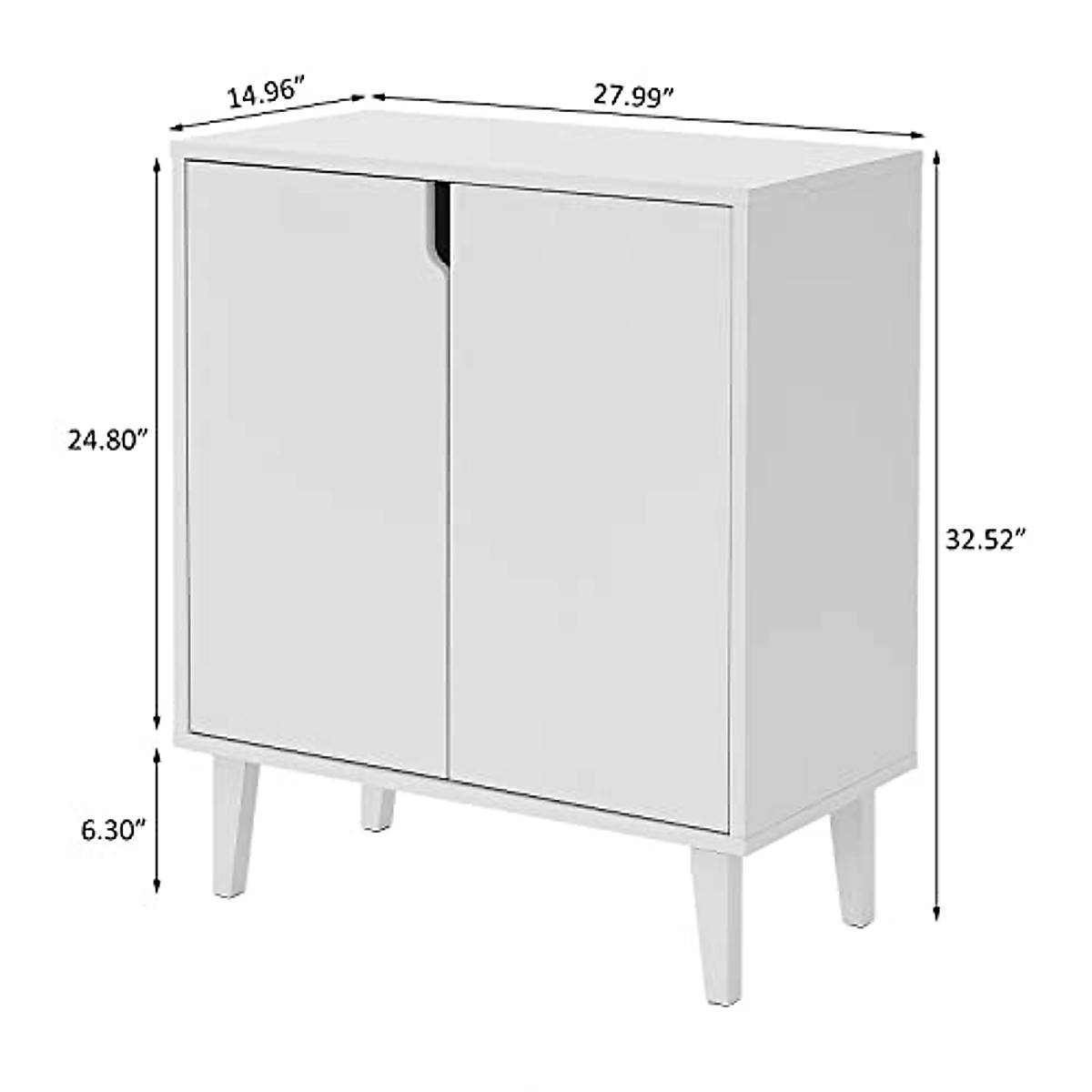 White Coffee Bar Cabinet, Farmhouse White Accent Sideboard Buffet Storage Cabinet for Kitchen, Dining Room, Living Room, Hallway