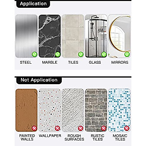 Uamector Shower Caddy Shelves Bathroom Organizer, 2 Pack Adhesive Rustproof Stainless Steel Black Shower Shelf for Inside Shower, No Drilling Wall Mount Shower Organizer Storage for Kitchen