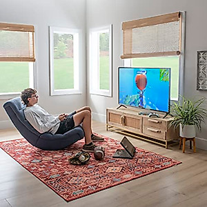 Linon Blue Sherpa Lars Gaming Rocking Chair, 8.25" Seat Height