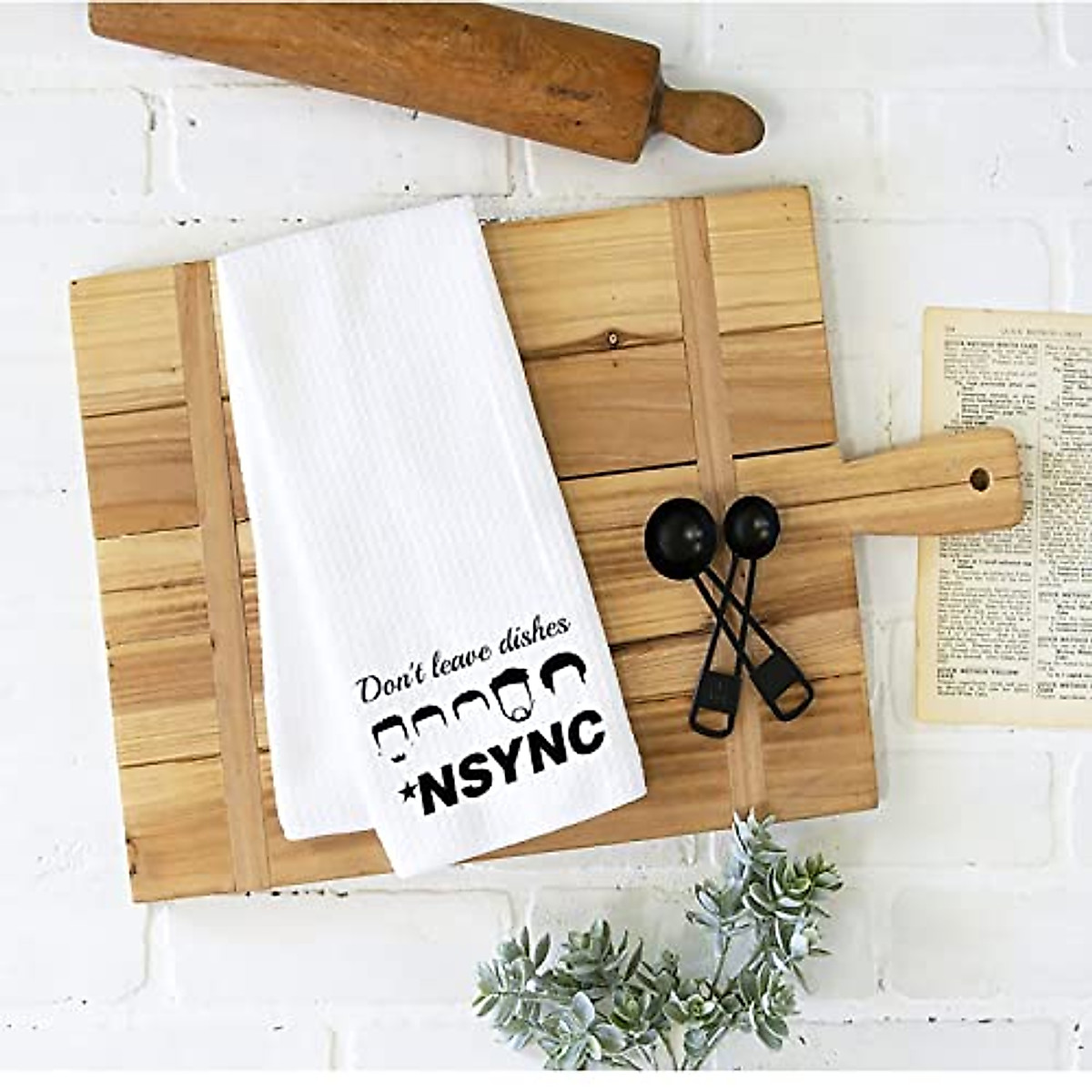 Funny Kitchen Decor Kitchen Towels Tea Towel Don't Leave Dishes Novelty Boy Group Inspired Dish Towel (Don't Leave Dishes)