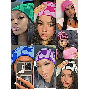 HYPEHOME Y2k Beanie Women Winter Knit Hat Skull Cap Slouchy Beanie for Men