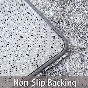 Grey Shag Area Rug 9x12 - Large Soft Fluffy Plush Grey Rugs for Bedroom Living Room - Non Slip Modern Shaggy Fuzzy Floor Carpet,Tie-dyed Light Gray,