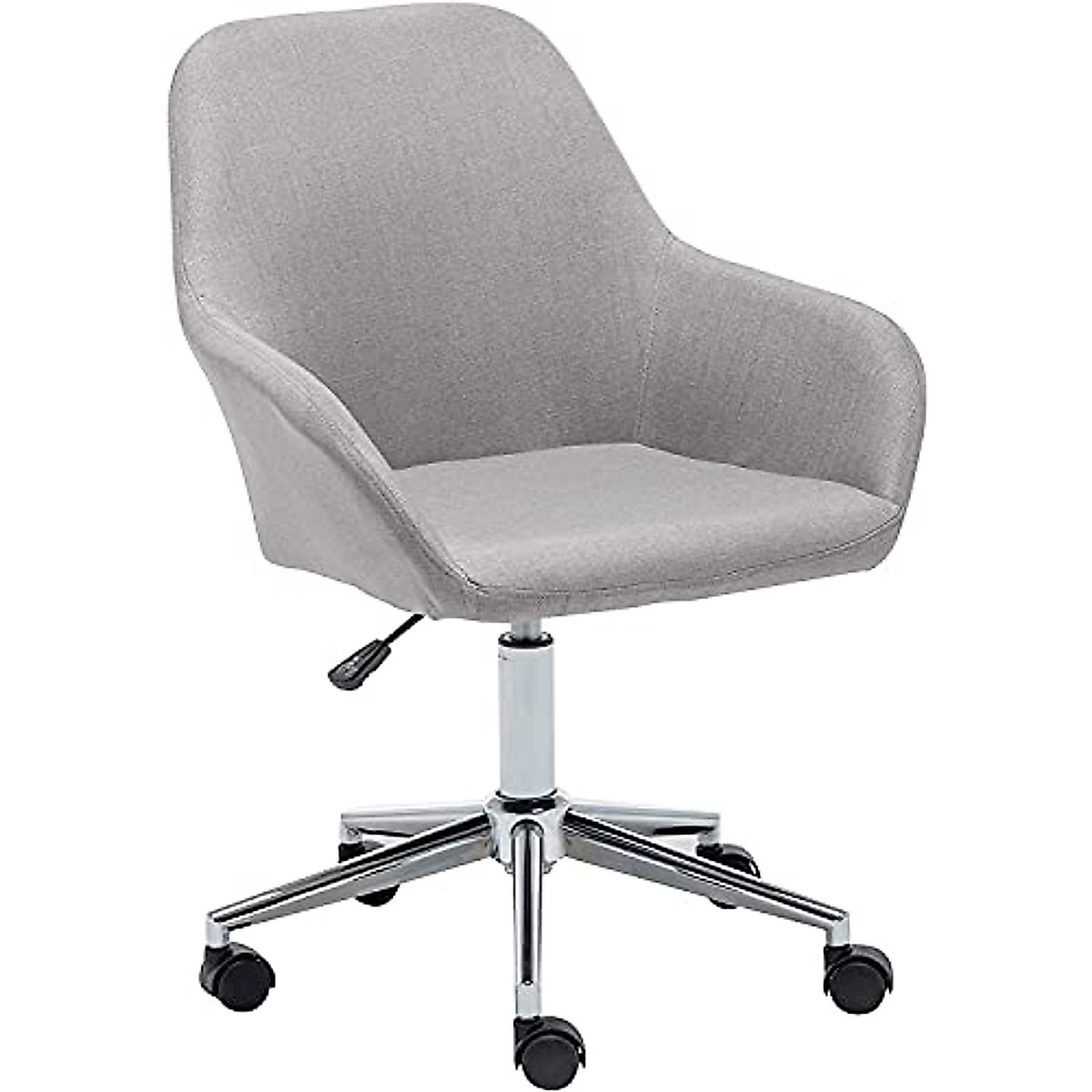 BTEXPERT Arm Mid Back Home Computer, Office Task Wheels, Swivel Height Adjustable, Comfy Soft Desk Chair, (5174), Gray Fabric