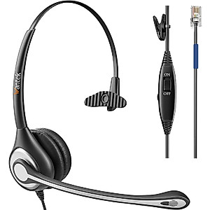 Phone Headset with Microphone Noise Cancelling & Mute Switch, RJ9 Telephone Headsets Compatible with Cisco Office Landline Phones 6851 6945 7841 7861 7942 7945 7961 7962 7965 8811 8841 8845 8851 8861