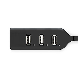 axGear New 4 Port USB 2.0 480 Mbps High Speed USB HUB Laptop PC Slim Smallest Mini