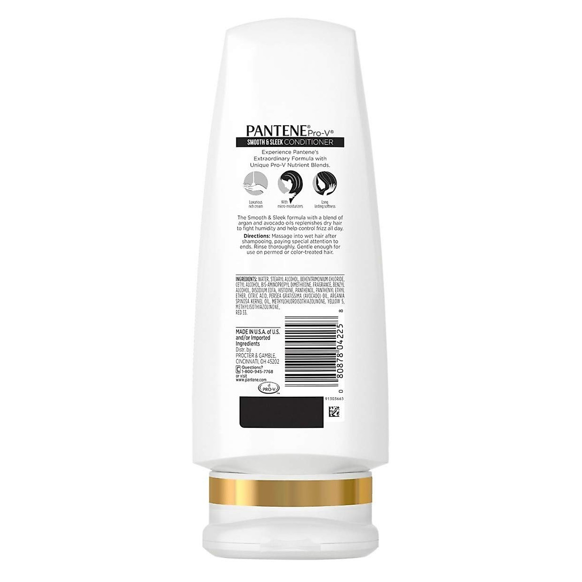 Pantene Pro-V Conditioner, Smooth & Sleek with Argan Oil, 12 Ounce