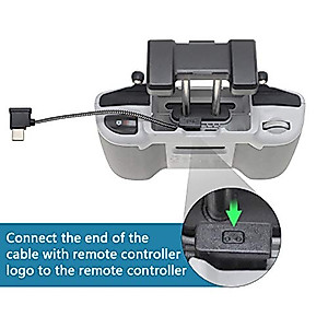 Hanatora 11.8 Inch USB C to USB C RC-N1 Remote Controller Cable for DJI Mavic 3/Air 2,Air 2S,Mini 2/3 Pro,Nylon Braided 1FT Long Tablet Phone Extension RC Data Cord Accessories(USB C Connector)