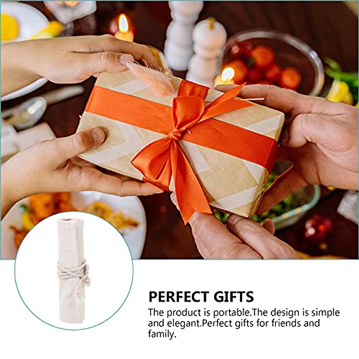 NUOBESTY Handmade Canvas Pencil Wrap 12 Lots Pencil Wrap Case Pen Paint Brush Storage Pouch Roll Up Case Large Capacity Pencil Bag for School Office Home Artist Student