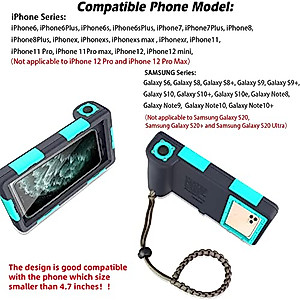 Nisso Professional Snorkeling Underwater Phone case Swimming Diving Case Photo Video Waterproof Protective Housing for Galaxy and iPhone Series Smartphones with Lanyard (Black-Blue)