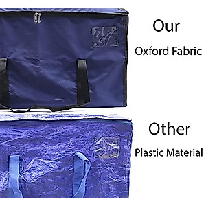 Dino74 Set of 2 Blue Moving Bag - 75l Oversized Large Space Saving Clothes Storage Bag, College Dorms Reusable Traveling Bag for Hiking Outings 65 X 38 X 30cm