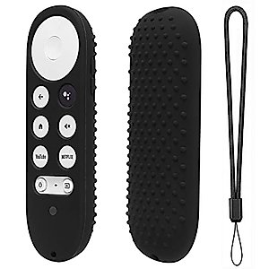 Silicone Case for Chromecast with Google TV 2020 Voice Remote Protective Cover for 2020 Chromecast Voice Remote (Black)