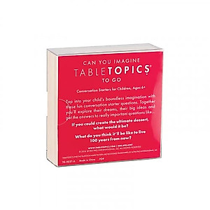 TableTopics Can You Imagine To Go - 40 Conversation Cards for Kids to Share Their Ideas, Fun Game for Quality Family Time, Delightful Stocking Stuffer