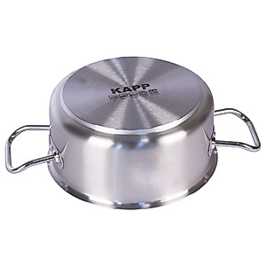 KAPP 6-Quart Classic Stainless Steel Stockpot with Lid, 6-QT, Silver