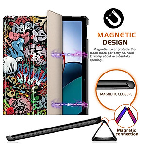 Xuanbeier Case for Xiaomi Redmi Pad SE 11 inch,Slim Stand Hard Back Shell Protective Smart Cover for Redmi Pad SE 11 2023 Case with Auto Wake/Sleep Function,Graffiti