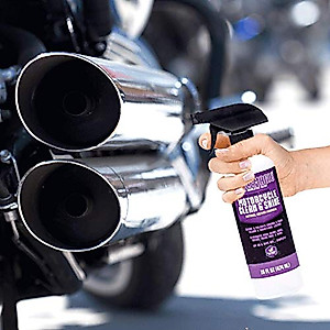 CycleMagic Motorcycle Clean and Shine Motorcycle Cleaner & Conditioner, Chrome Cleaner, Leather Cleaner, Paint | Eliminates Grime, Brake Cleaner, Dirt & Debris | (16oz Spray Bottle 2pack (Save 25%))