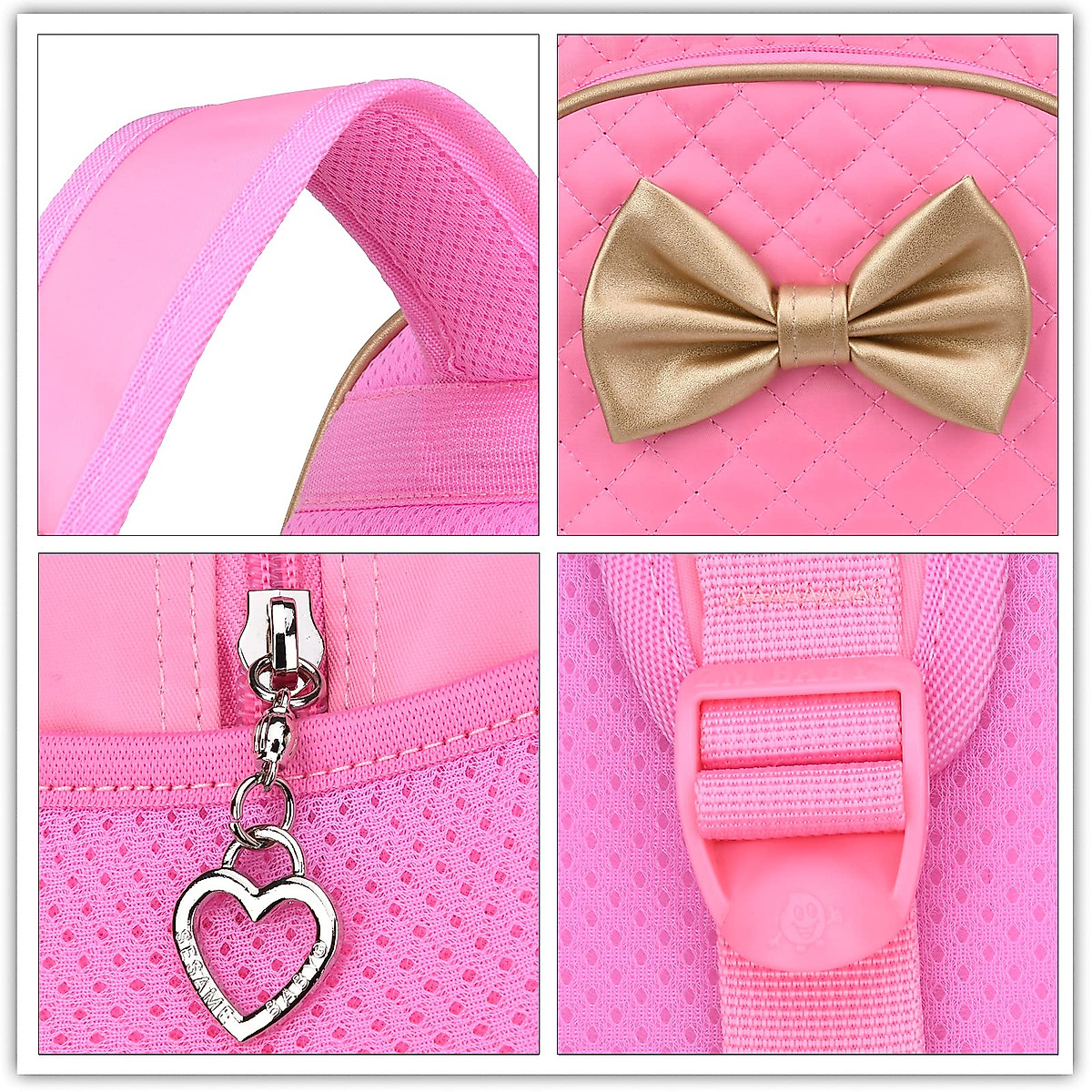 Suerico Suerico Cute Durable Waterproof Toddler Preschool Bag Kindergarten Kids Backpack for Girls (Pink)