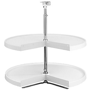 28in Pie Cut Polymer Lazy Susan Set White