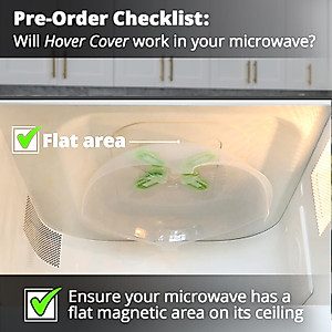 Magnetic Microwave Splatter Cover Shield Guard For Food Plate Dish for Microwave Oven Cooking Anti-Splatter Lid with Steam Vents BPA Free Large | Green Hover Cover