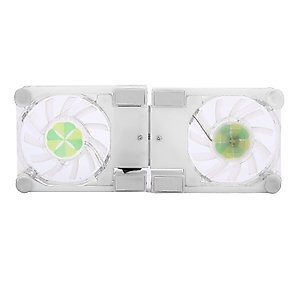 Laptop Cooling Pad, Portable Laptop Cooling Fan Stand, Folding Laptop Cooling Pad Double Fans LED Blue Light Notebook Computer Cooler(White)