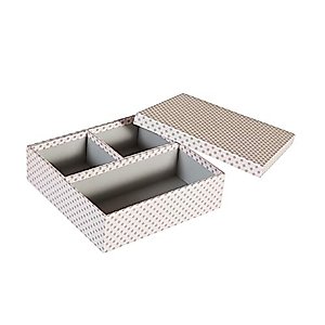 Urban Shop 5 Piece Multi Compartment Drawer Storage Organizer, Blush Polka Dot