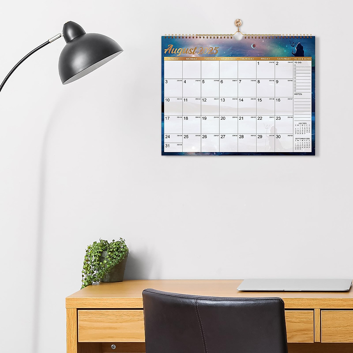 2023-2024 wall Calendar - Calendar 2023-2024 with Julian Date, July 2023 - December 2024, Twin-Wire-Bound, 14.8”x 11.57”, Thick Paper Perfect for Organizing & Planning, 6 Different Background Patterns