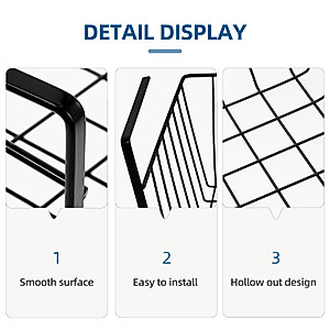 SOLUSTRE Fridge Drawer 2pcs Storage Rack Partition Wrought Iron Storage Basket Cupboard Shelf