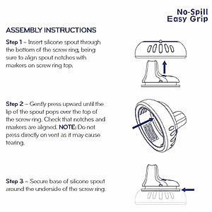 Nuby 2-Pack No Spill Easy Grip Trainer Cup 10 oz, Coral and Aqua