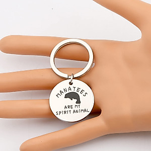 Lywjyb Birdgot Manatees Are My Spirit Animal Keychain Funny Animal Lover Gift (Manatees ky)