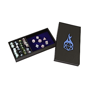 Forged Dice Co. Dice Battle Pit Dice Tray - 2 Dice Trays in 1 with Staging Area - Rolling Tray and Storage Compatible with Any Dice Game, D&D and RPG Gaming - Blue