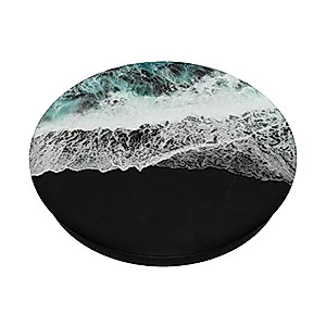 Black Sand Beach Ocean PopSockets Swappable PopGrip