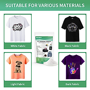 DTF Powder White Digital Transfer Hot Melt Adhesive 400g / 14.1oz, DTF Pretreat Powder for All Fabric, Direct to Film Matte DTF Powder Glue for Sublimation work with DTF DTG Printers DTF PET Film DTF Ink.