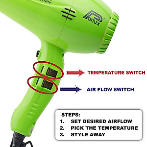 Parlux 3800 Eco Friendly Ionic & Ceramic White Hair Dryer + M Hair Designs Metal Mesh Diffuser (Bundle) – Lightweight, Fast-Drying, Frizz-Control Blow Dryer for Salon-Quality Styling