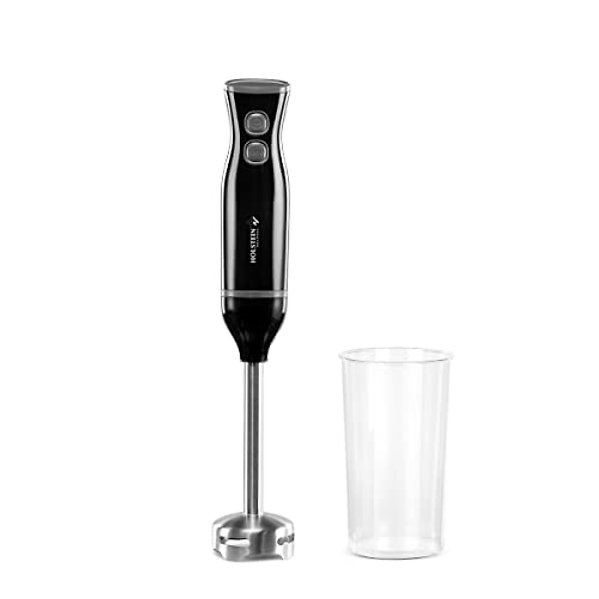 Holstein Housewares Immersion Hand Blender, Black/Stainless Steel - Easy to Mixes Soups, Batters, Drinks, and More