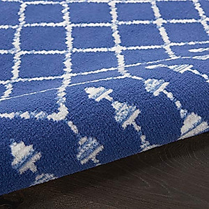 Nourison Whimsicle Moroccan Navy 8&#039; x 10&#039; Area -Rug, Easy -Cleaning, Non Shedding, Bed Room, Living Room, Dining Room, Kitchen (8x10)