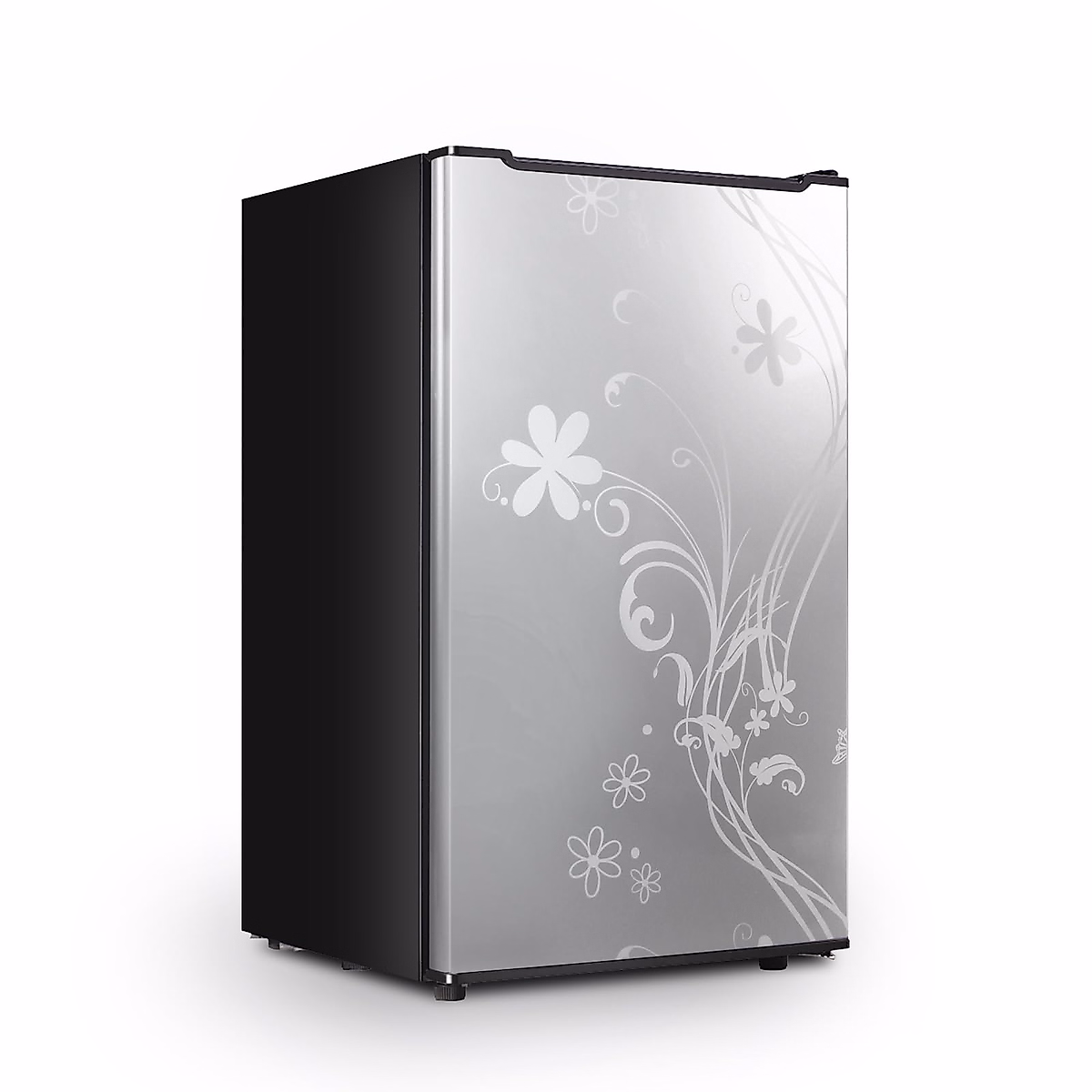 3.5 Cu.ft Compact Upright Freezer with Reversible Single Door,Three Freeze Shelves Mini Freezer with Adjustable Thermostat for Home/Kitchen Freezer Door with Pattern