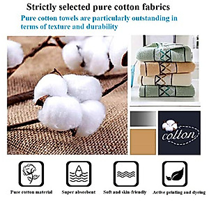 Newraturner 4 Pack Cotton Hand Towels,100% Cotton Face Towels, with Print Cotton Hand Towels, Super Soft and Highly Absorbent Hand Towel for Bathroom (14 x 30 Inch)(Maoj-4P)