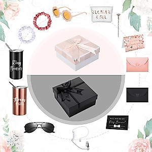 15 Pcs Flower Girl Ring Bearer Gifts Set Include Tumbler with Straw Glasses Canvas Bag Hair Ring Diamond Pen Proposal Card Envelope Acoustic Earpiece Tube Gift Box for Wedding Bride Shower Party