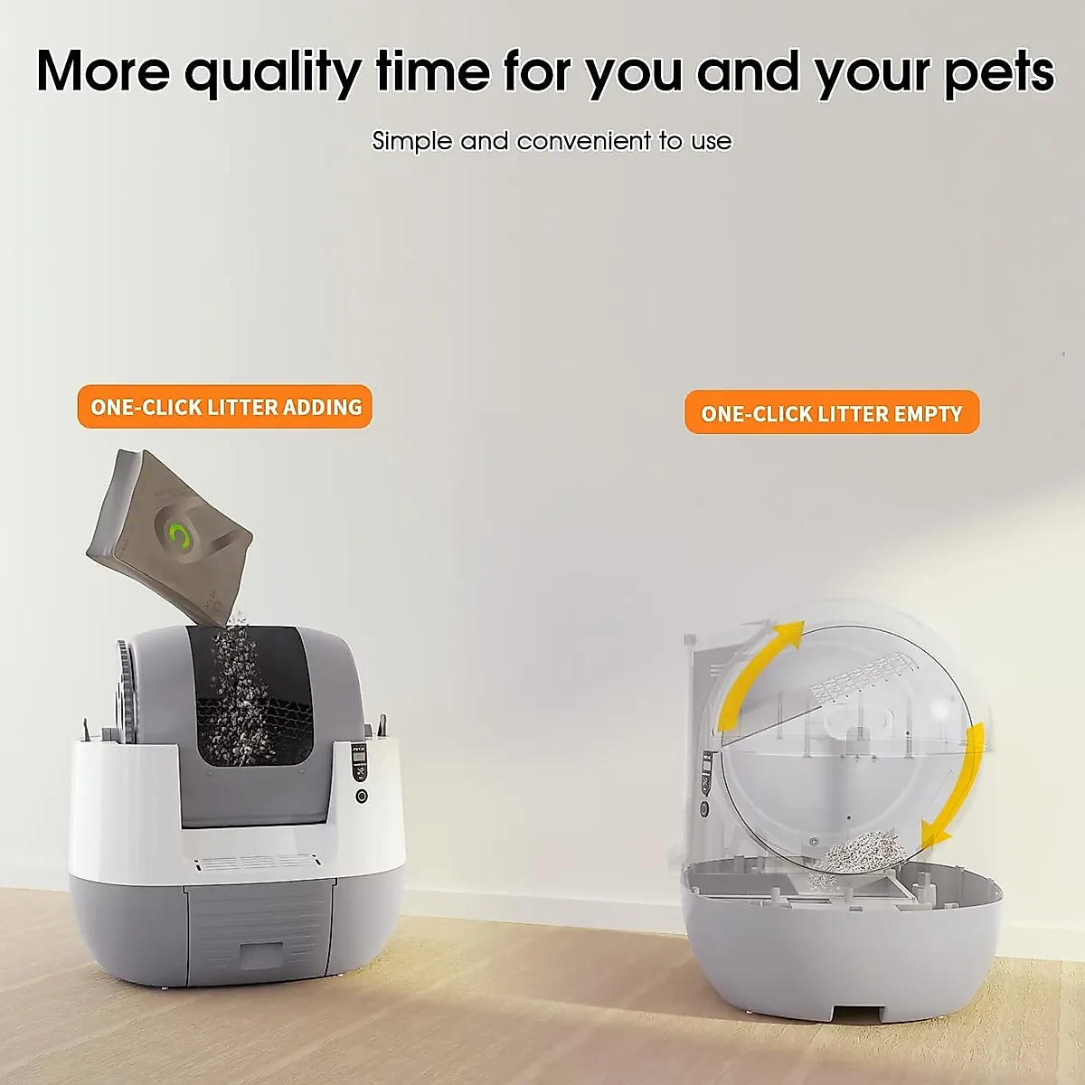 TAKOYI Self Cleaning Litter Box with APP Control, Large Capacity Smart Automatic Cat Litter Boxes for Multiple Cats, Odor-Removal/Health Monitor, with Garbage Bags/Cat Litter Scoop