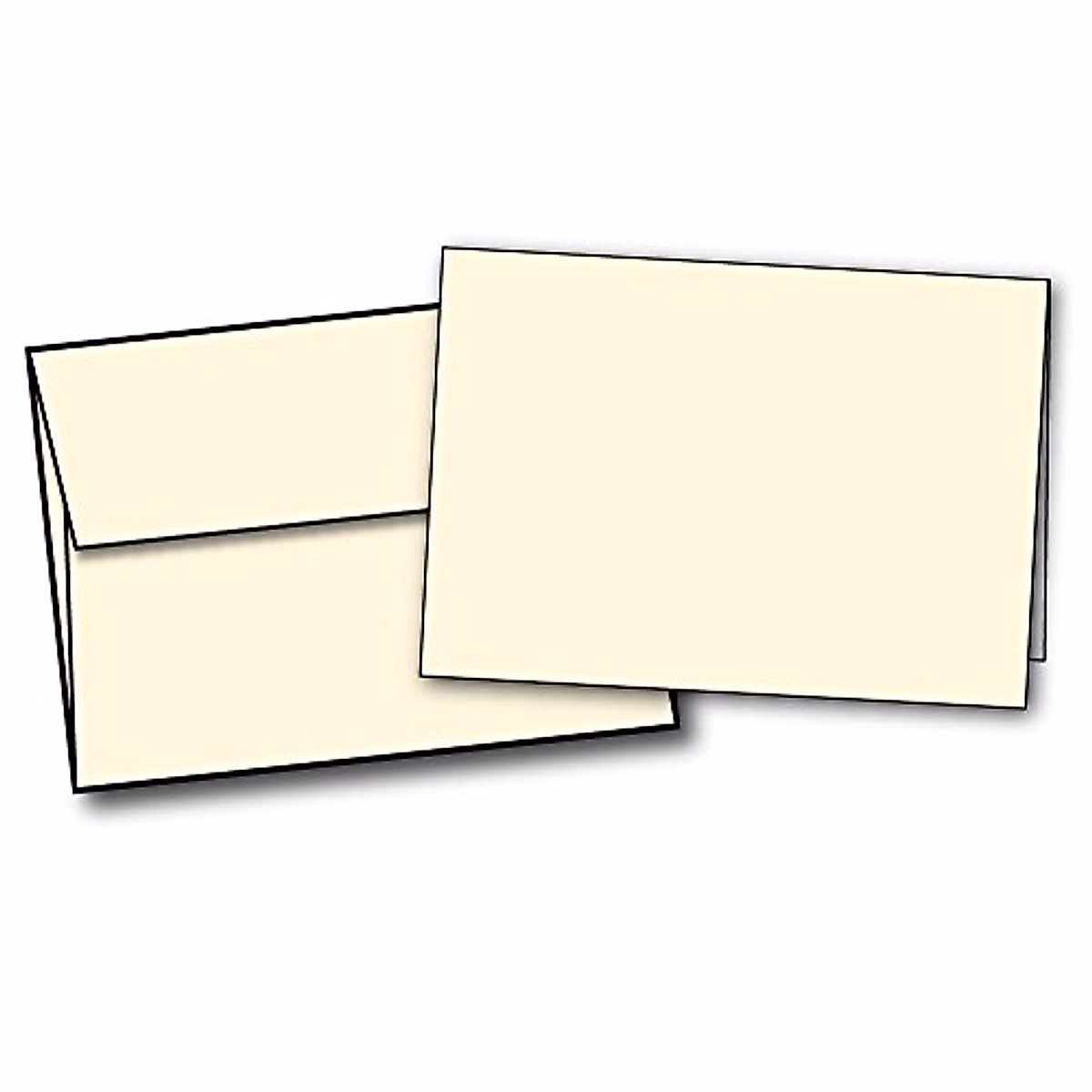 Heavyweight Cream/Natural (Off-White) Half Fold Greeting Cards & Envelopes - 40 Greeting Card Sets - Cards Fold to 5 1/2" x 8 1/2"