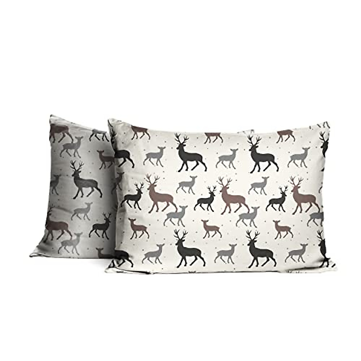 Pointehaven Flannel 170 GSM Sheet Set,Queen Autumn Deer