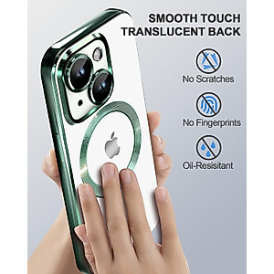 BOTOER Magnetic Matallic Glossy Designed for iPhone 14 Phone Case with Full Camera Protection [Compatible with MagSafe] for Women Girls Phone Case (6.1")-Purple