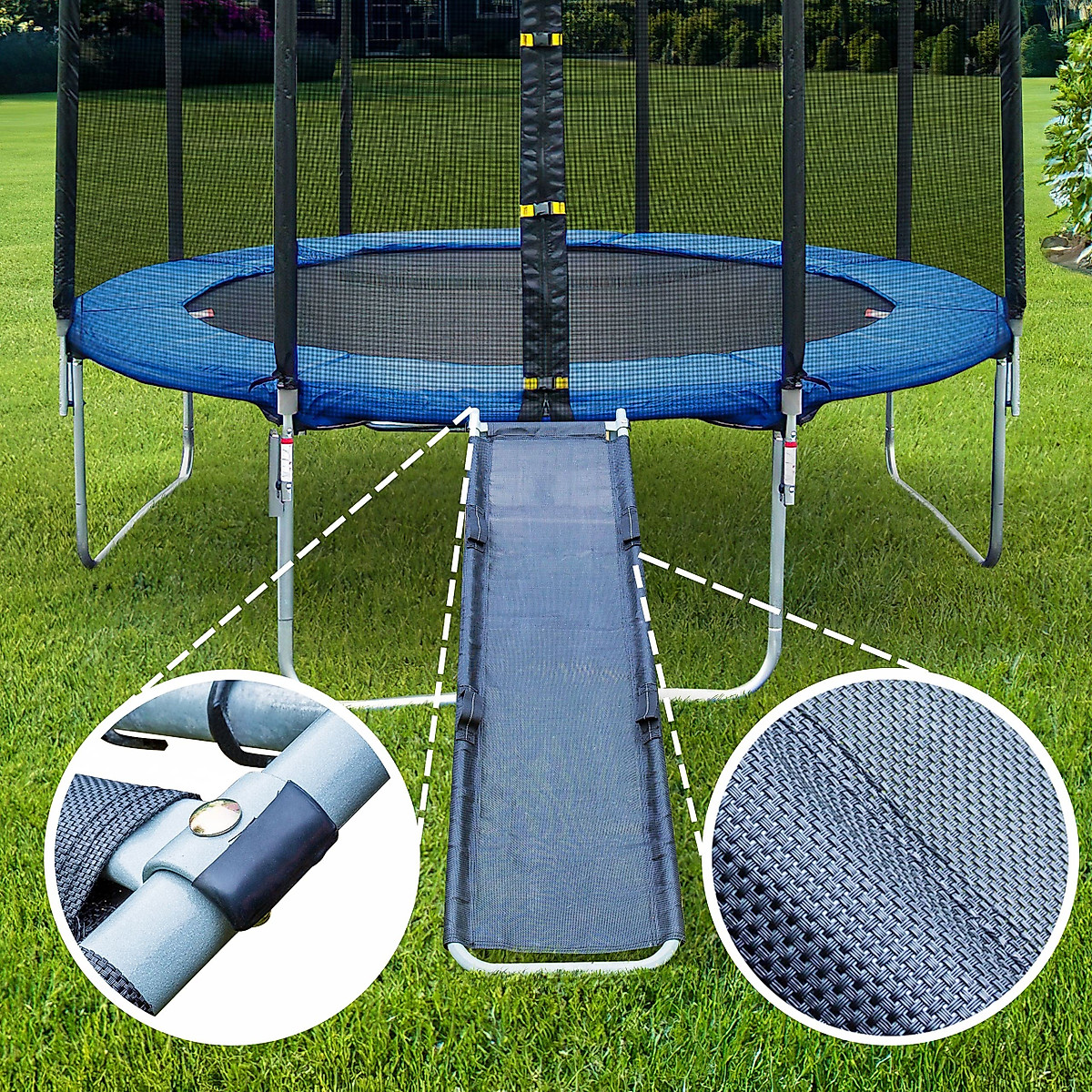 Bounce Down 2-in-1 Universal Trampoline Slide Safety Ladder - Great Accessory for Kids and Toddlers, Trampoline Slide with Handles - Replace 2 Step Ladder with Universal Safe Convenient Stair Slide