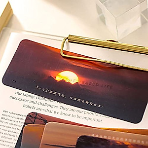 Translucent Bookmark Stationery Marker of Page Reading Assistant Page Holder Landscape Aesthetics Book Page Marker INS Style Page Label(C)