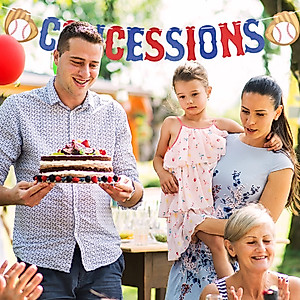 3 Pieces Baseball Garland Baseball Banner Glitter Concessions Banner Baseball Triangle Bunting Pennant Flag Sports Themed Baseball Decorations for Party Favors Baseball Birthday Party Supplies