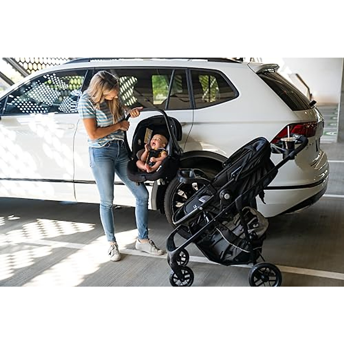 Safety 1st Grow and Go Flex 8-in-1 Car Seat Stroller Combo, Baby Stroller Travel Systems for Infants 4-30 lbs, Stroller and Carseat Combo Set, Forest Tide