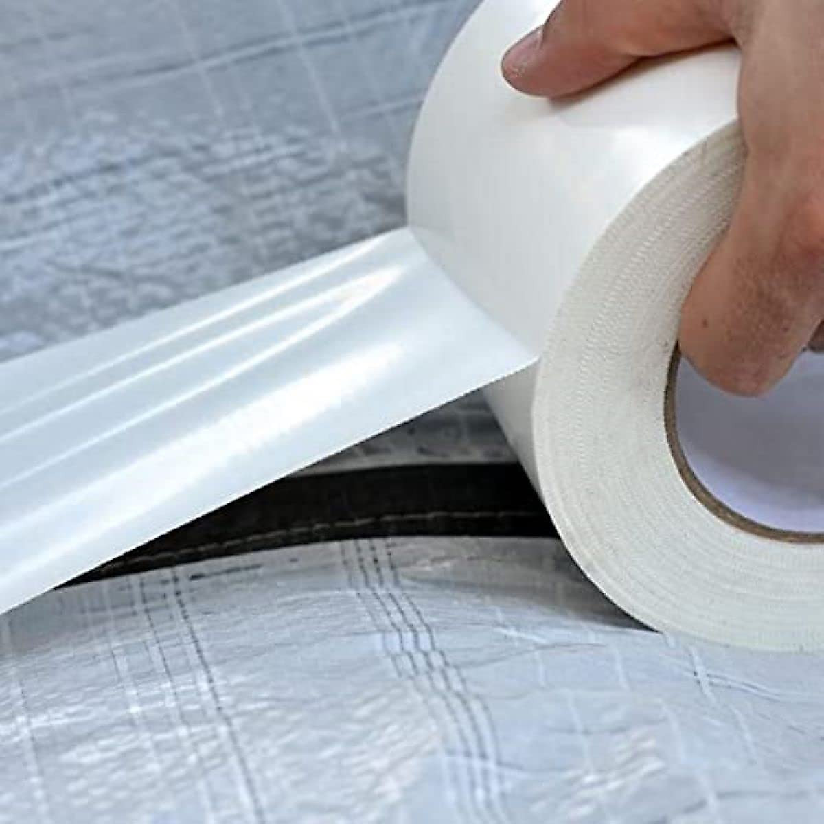 Whitecap - Premium Adhesive Seam Tape, 4" x 180' Polyethylene, Moisture Barrier Seal - for Crawlspace, Carpet Padding, Masking, Underlayment, Marine Use and More - Water & UV Resistant